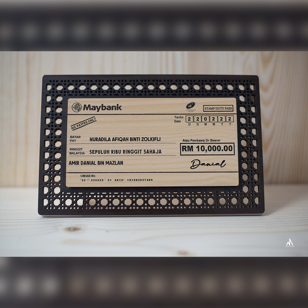 cheque mockup wedding (kayu) | Shopee Singapore