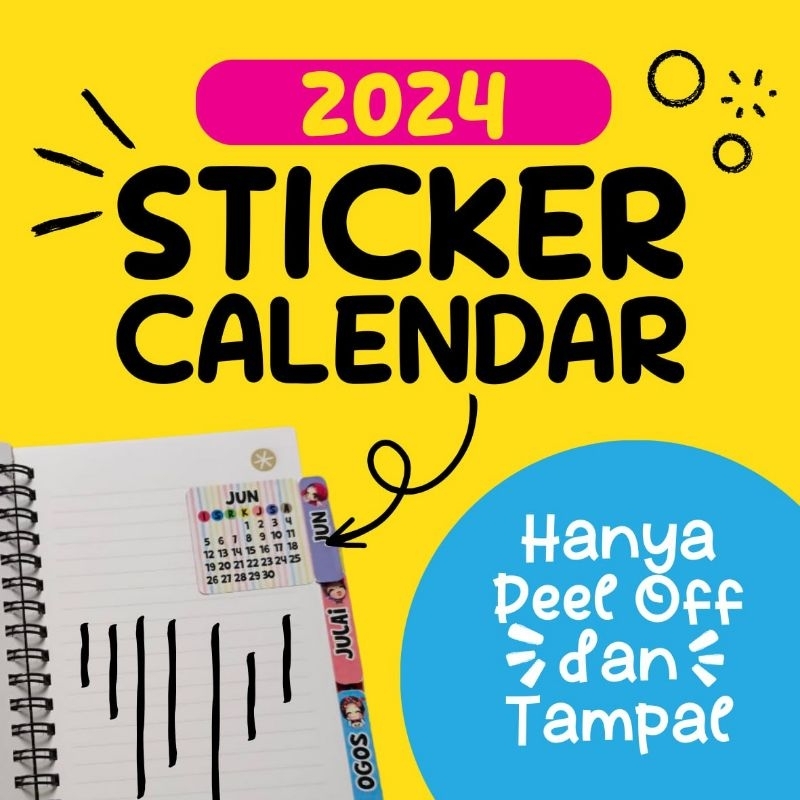 Calendar Sticker 2024 4x6cm January To December 2024 | Shopee Singapore