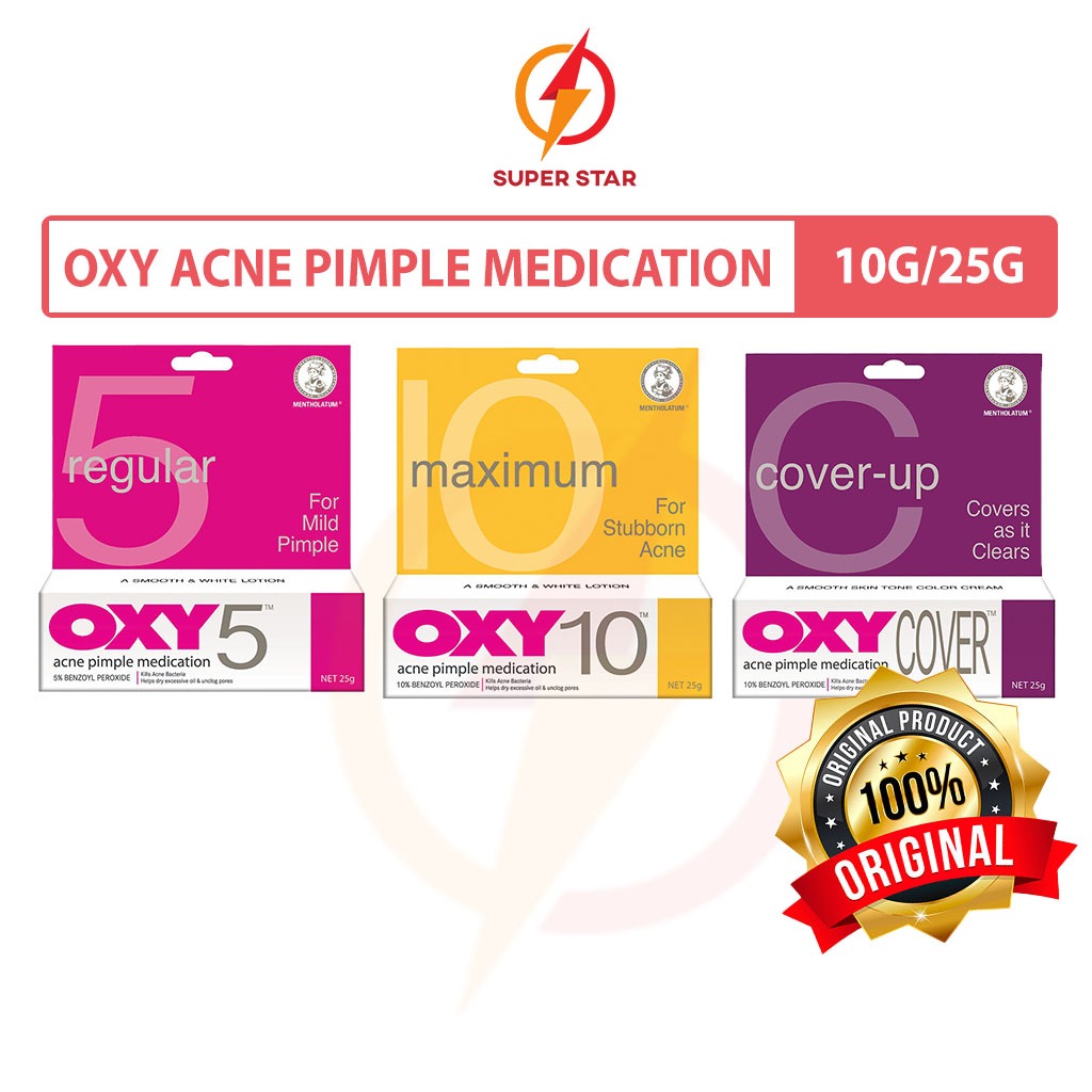 Oxy Acne Pimple Medication (Oxy 5/Oxy 10/Oxy Cover) 10g/25g | Shopee Singapore