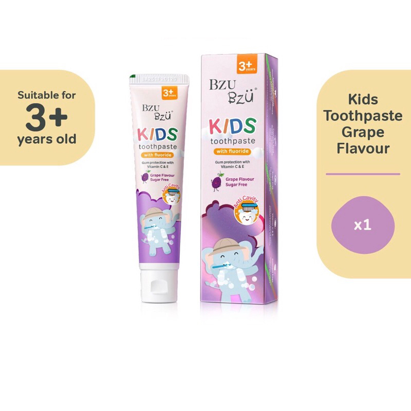 BZU BZU Kids Toothpaste Grape(50g) | Shopee Singapore