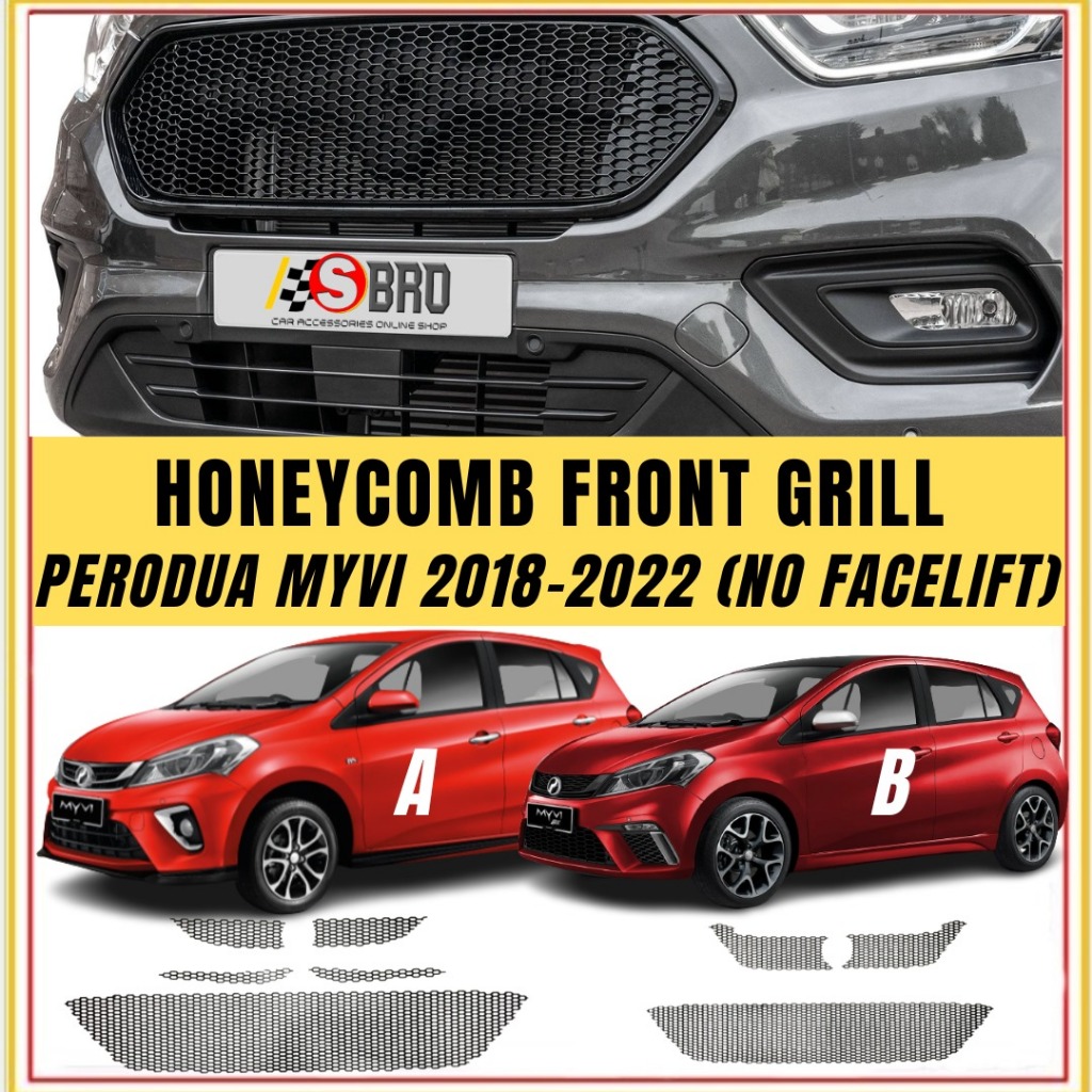 Perodua Myvi 2018-2022 NOT FOR FACELIFT Cut Honeycomb Grill Full Set ...