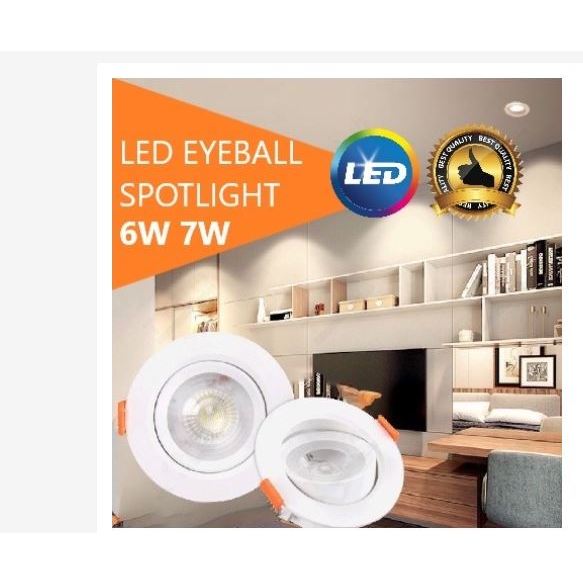 7W LED Recessed Eyeball Spotlight Round Square LED Eyeball Recessed ...