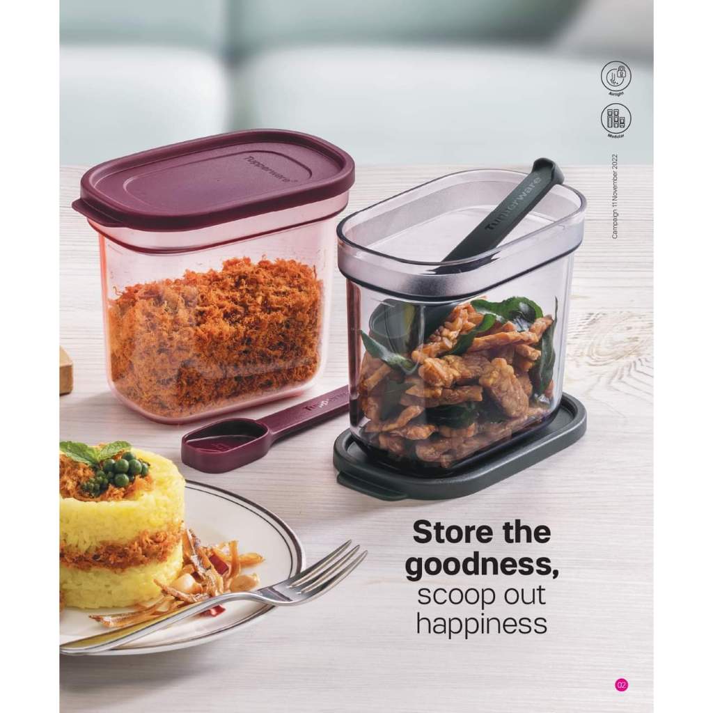 4 COLOURS: Tupperware UMAMI COLLECTION SET Salt n spice keeper food box ...