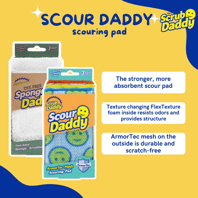 [Scrub Daddy MY] Scour Daddy ArmorTec Mesh Scouring Pad - 3ct | Shopee ...
