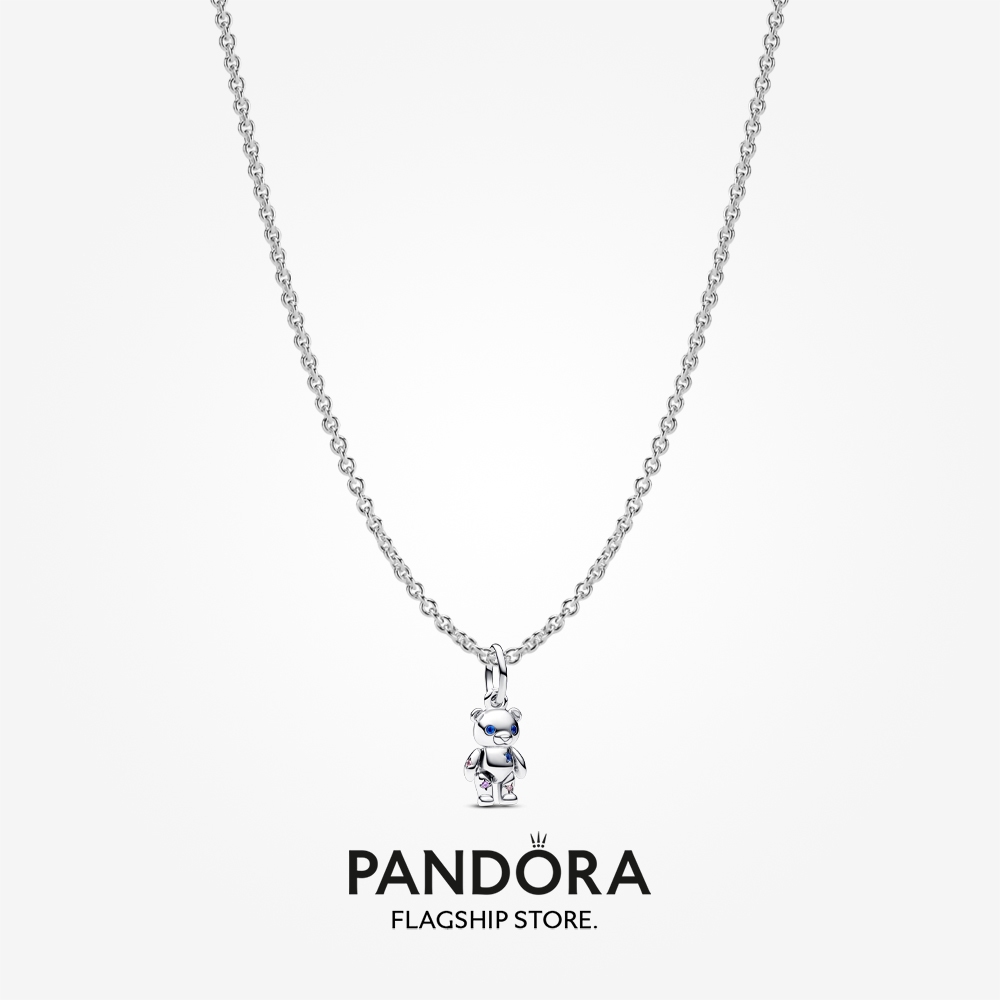 Pandora Teddy Bear Charm & Necklace Set (60cm) | Shopee Singapore