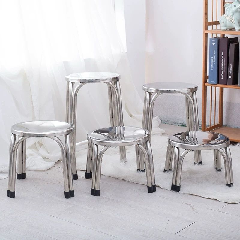 Stainless Steel Stool Metal Round Chair Indoor / Outdoor (H25CM/30cm ...