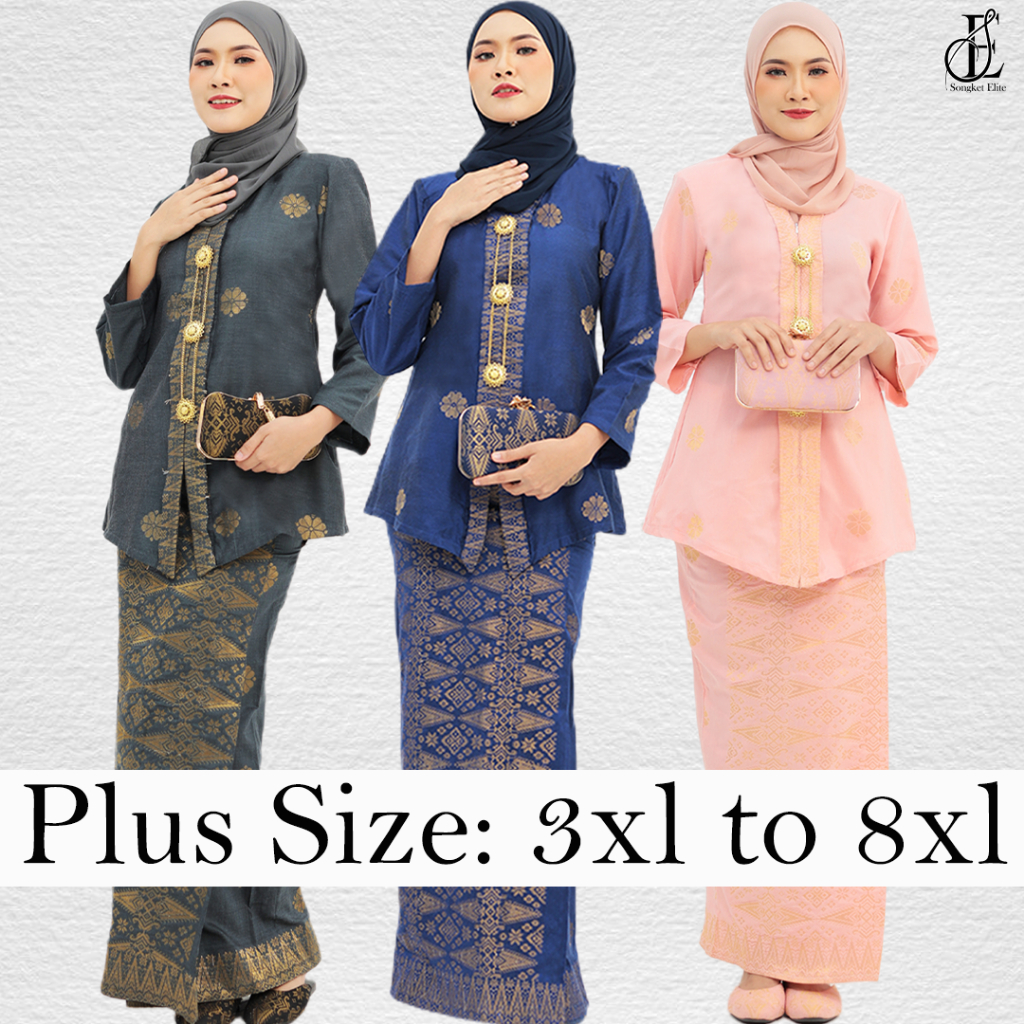Plus SIZE KEBAYA Regular 3XL - 8XL | 100% COTTON 22 Colors | Shopee Singapore