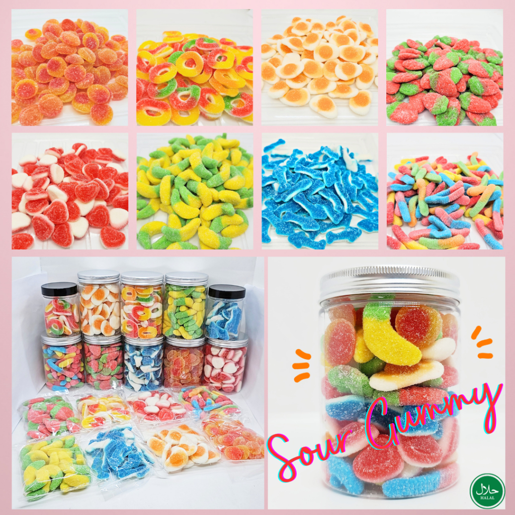 Sour Gummy Island Candy Masam Manis (Halal / 100g - 300g) 9 Flavors ...