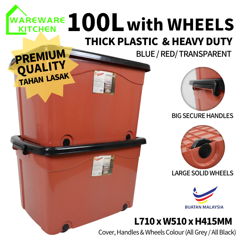 100 Litre Storage Box with wheels/ Kotak Simpanan dengan roda/ Bekas ...