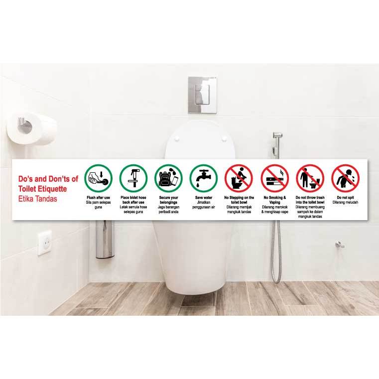 Etika Tandas Toilet Sign Toilet Sticker Board Do's and Don'ts of Toilet ...