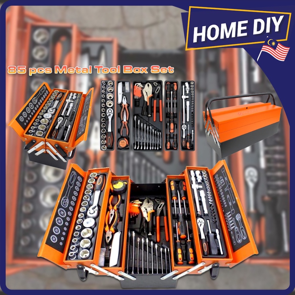 85pcs Tools Set Cantilever Metal Tool Box Set / 5 Tier 85pcs Socket Set ...