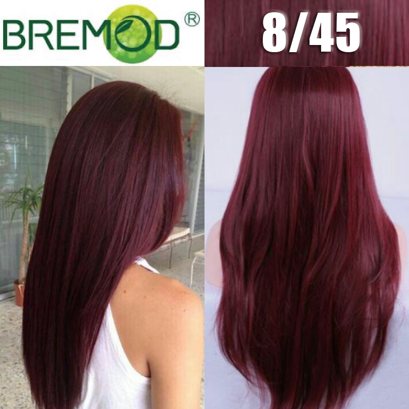 [HALAL] BREMOD 8/45 Burgundy Red Hair Color Professional Salon Hair ...