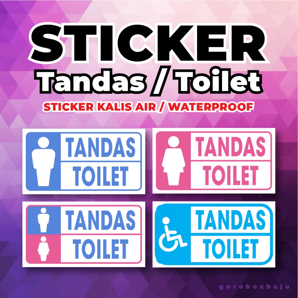 Sticker Tandas Toilet / Bilik Air / Lelaki / Perempuan / Unisex / OKU ...
