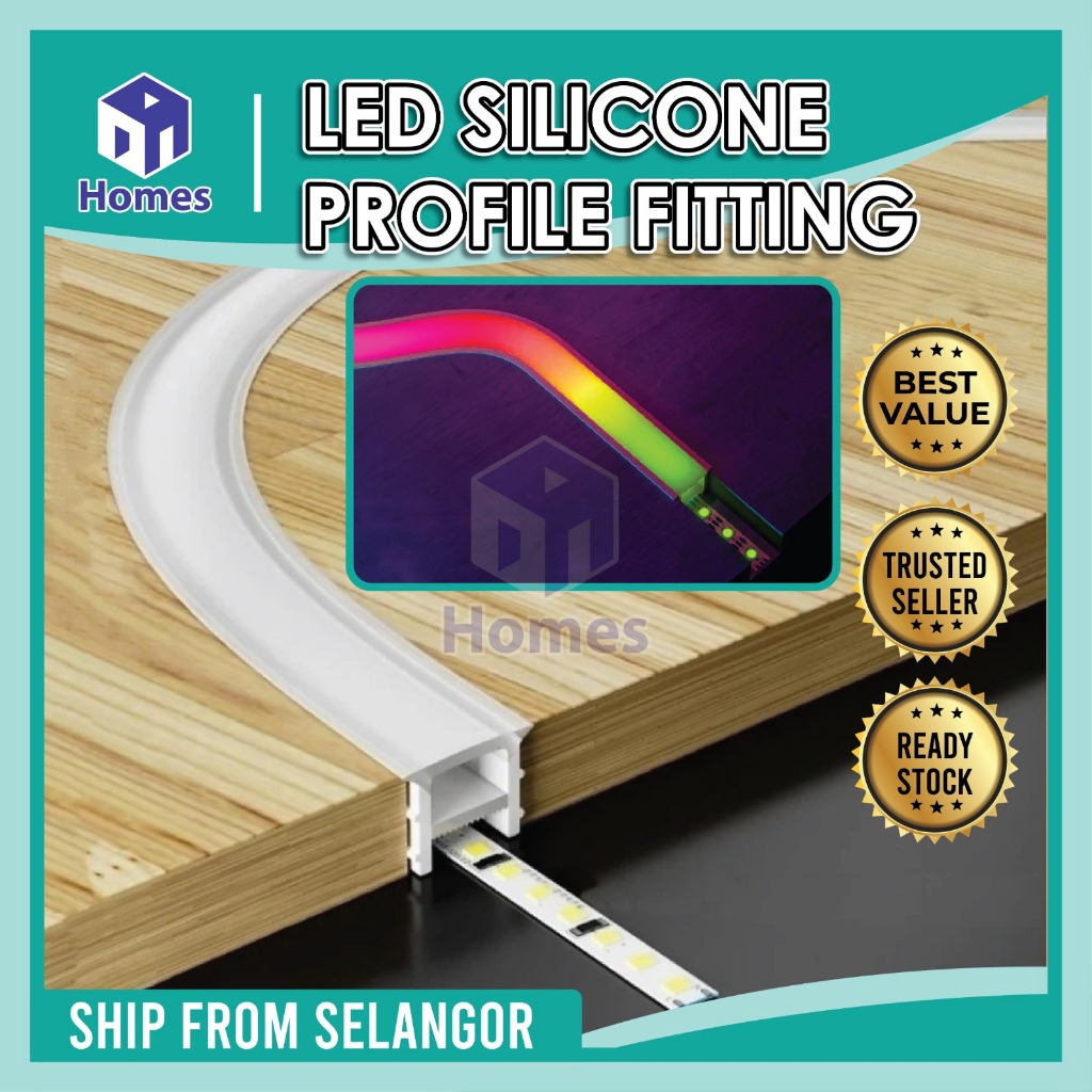 LED Silicone Channel Strip Light Rubber Silicone Casing Profile Track ...