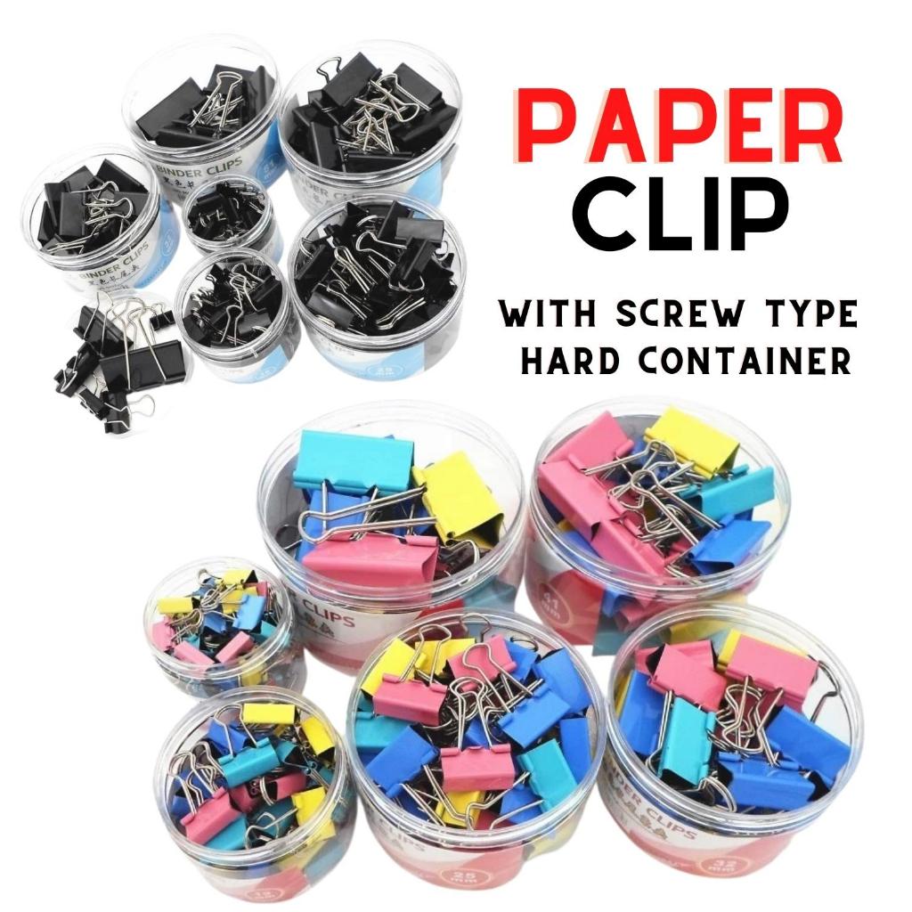 MIX COLOR BLACK Metal Paper Clip Bulldog clips klik kertas Paperclip ...