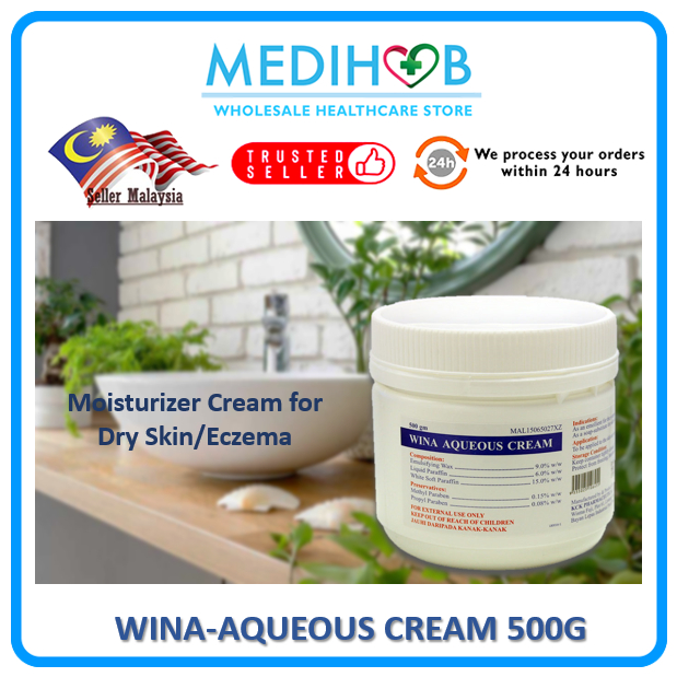 WINA-AQUEOUS Cream (500g) - Intensive Moisturizer for Eczema & Dry Skin ...