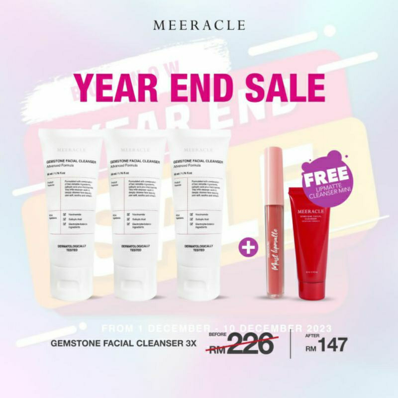 MEERACLE TRIPLE CLEANSER (FREE LIPMATTE + MINI CLEANSER) | Shopee Singapore