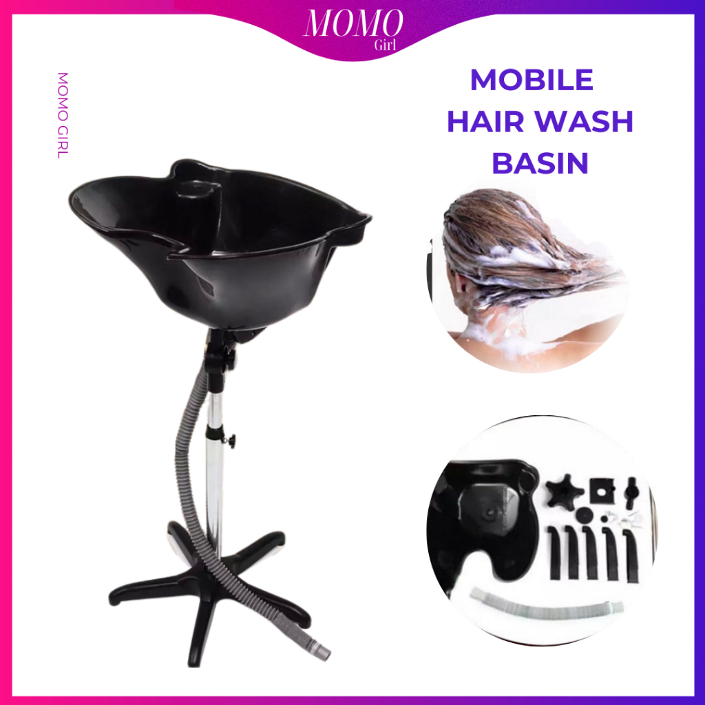 Hair Wash Basin Salon Shampoo Mobile Portable Stand Barber Spa Home Use ...