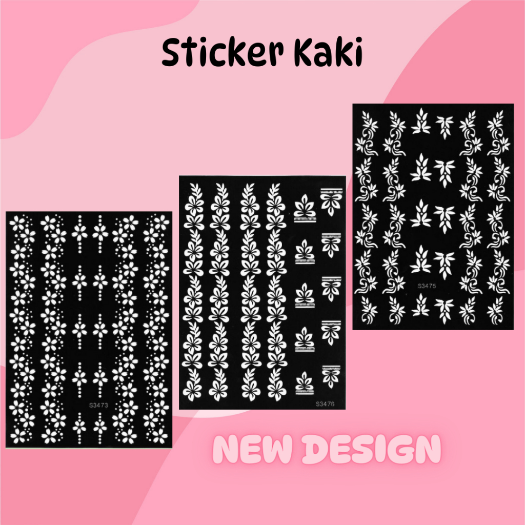 New Design Stiker Inai Tepi Kaki Pengantin Henna Feet Sticker For Bride ...