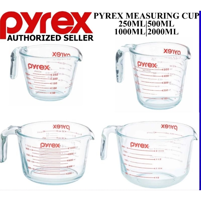 HOT OFFER Pyrex Measuring cup 250ml/500ml /1000ml /2000ml | Shopee ...