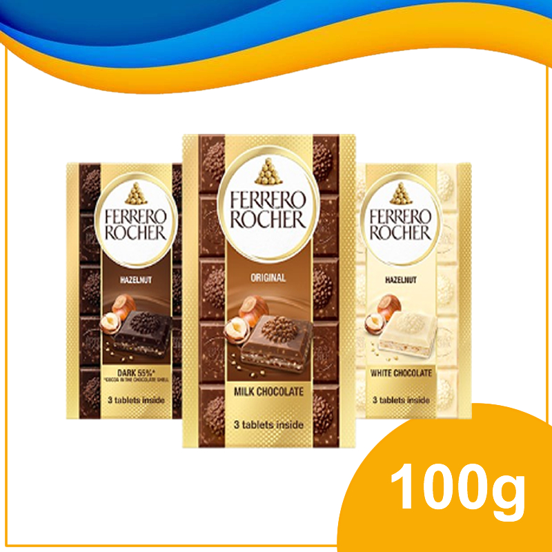 Ferrero Rocher Tablets 270g [Dark chocolate /White Chocolate/Milk ...