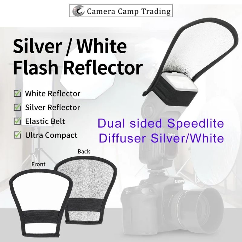 Universal Flash Diffuser Card *DUAL SIDED Silver/White Reflector CAN ...