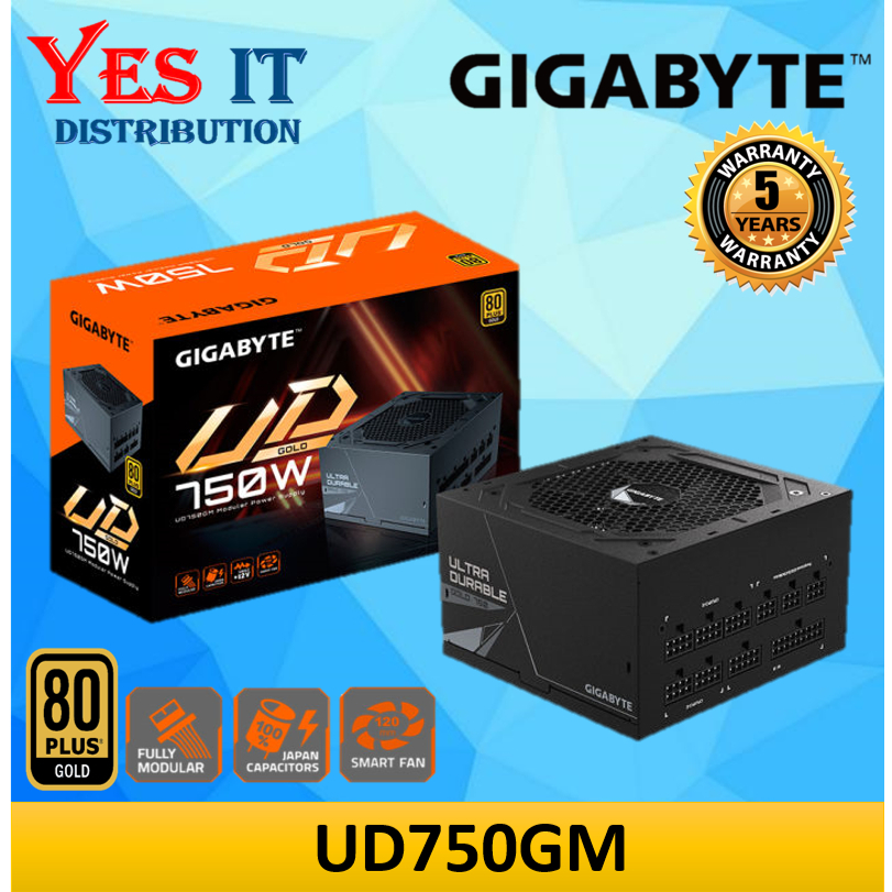 GIGABYTE UD750GM / UD850GM 80 PLUS GOLD FULL MODULAR POWER SUPPLY UNIT ...