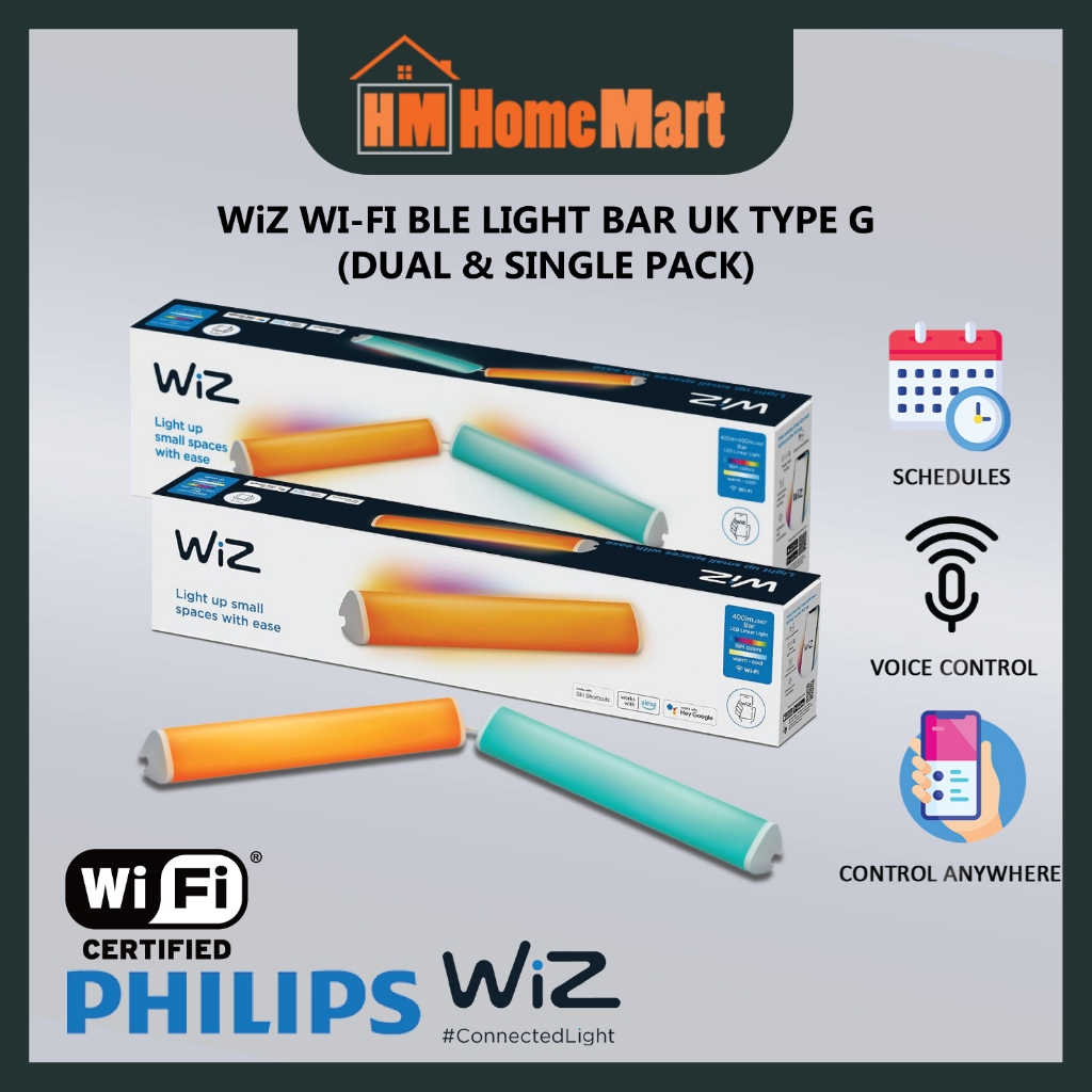 WIZ Wi-Fi BLE Bar Linear Light Dual & Single (1 Year Warranty) | Shopee ...