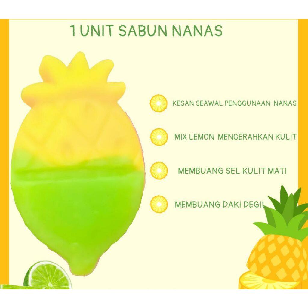 Be White Sabun Nanas 2in1 Viral !!! 2in1 Pineapple Lime Soap | 100g Per ...