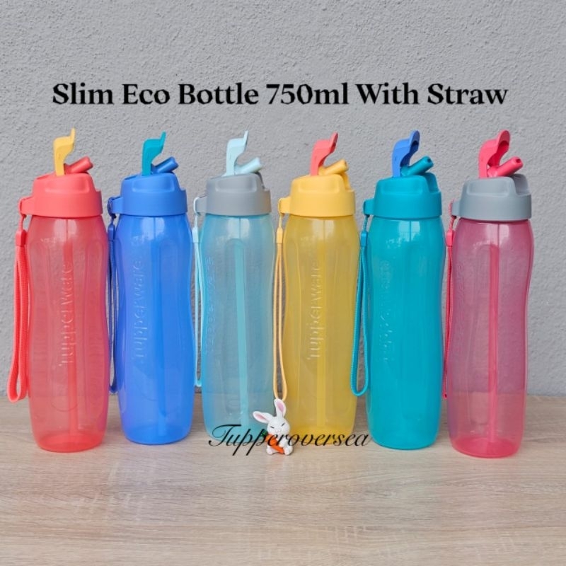 Tupperware Slim Eco Bottle 750ml With Straw / Without Straw | Shopee ...