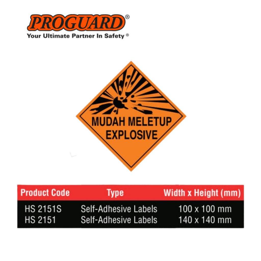 Proguard Explosive Mudah Meletup Hazardous Waste Substances Safety ...