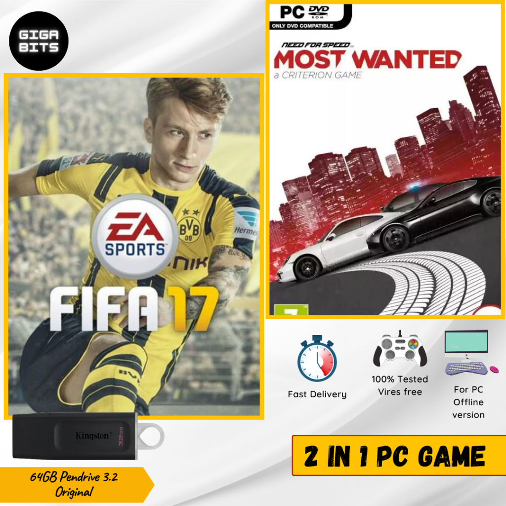 Need For Speed Most Wanted + Fifa PC Game 2 Game in one Pendrive 64GB ...