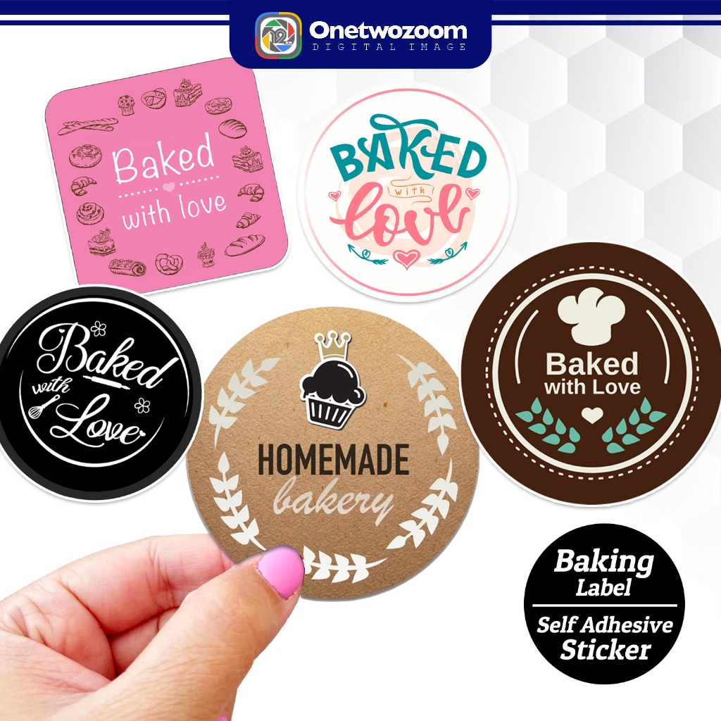 Baking Sticker Label | Baked with Love Sticker | Cake Bakery Label ...
