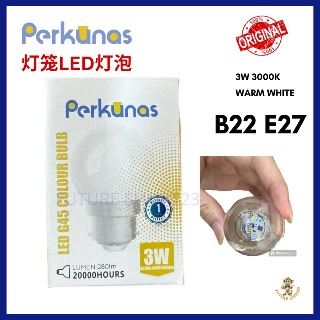 PERKUNAS 3W A45 灯笼LED灯泡 灯笼灯泡/PERKUNAS LED BULB SUPERLIGHT | Shopee ...