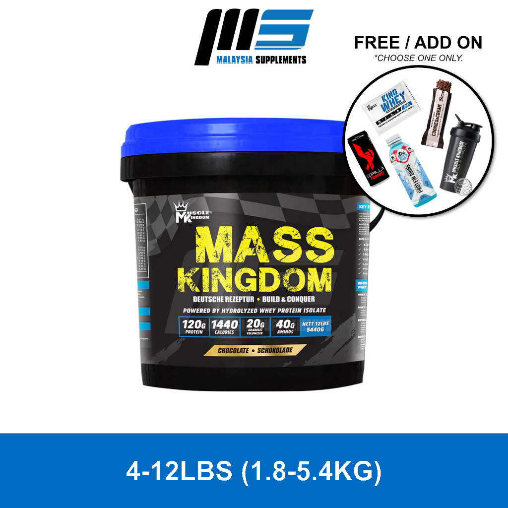 Muscle Kingdom Mass Kingdom (12lbs) | King Gainer (4lbs) - MK Protein ...