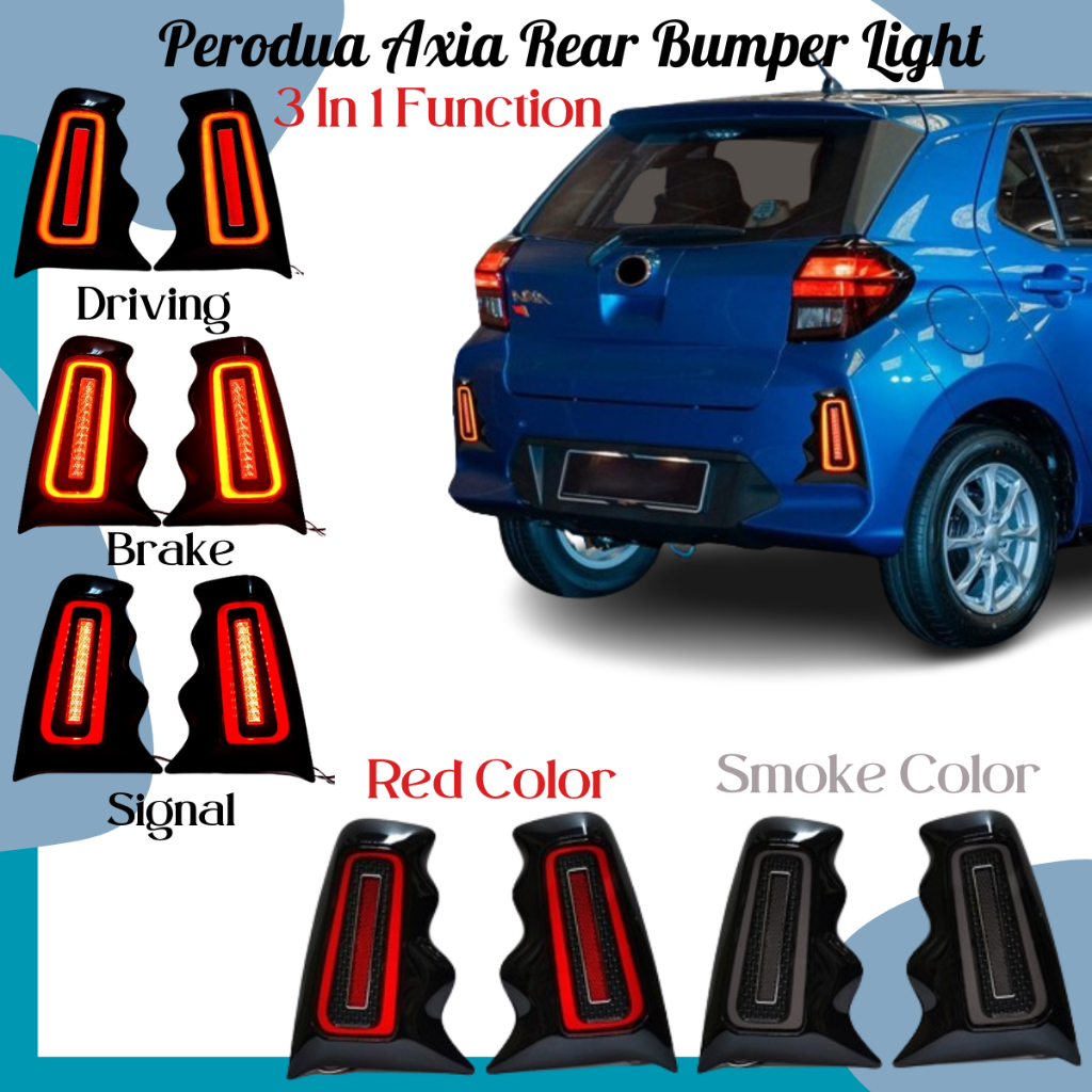 Ideally Perodua Axia 2023 2024 Tail Rear Bumper Lights Lamp LED ...