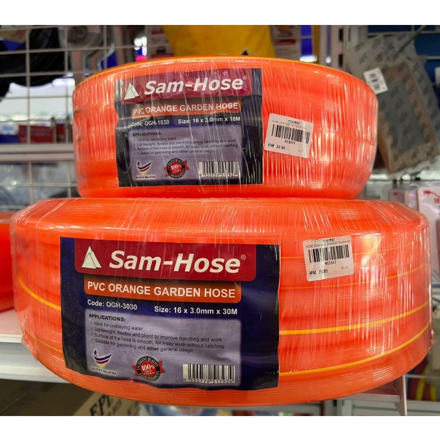 (GETAH Thick)sam-hose PVC ORANGE GARDEN HOSE 16MM X 3.0MM/GETAH PAIP ...