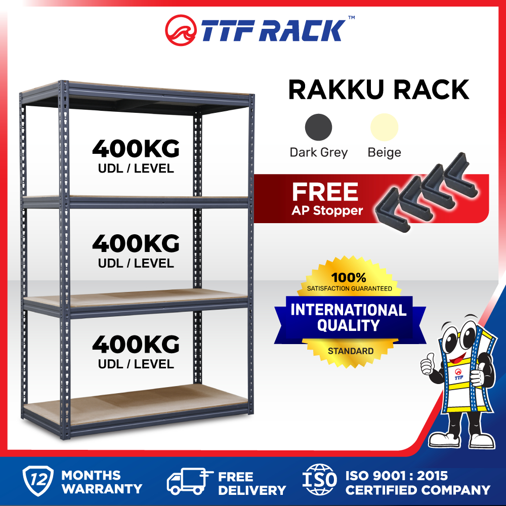 TTF Rack RAKKU RACK Dark Grey/Heavy Duty Boltless Rack Kitchen Rack ...