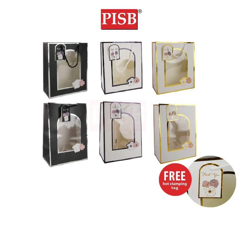 2117(10Pcs/Pkt)Premium Window Transparent Paper Bag Bag Retail Bag ...
