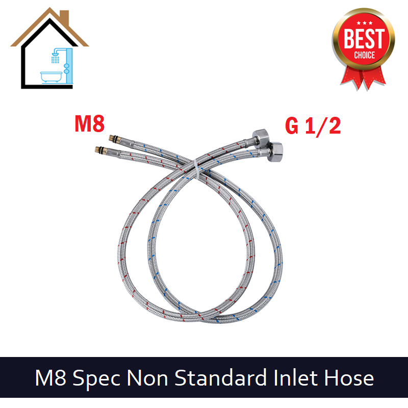 M8 Mixer Tap Inlet Hose Hot & Cold Water Incoming Inlet Hose 2 Pcs ...