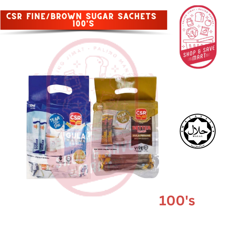 CSR Fine / Brown Sugar Stick Sachet-100's x 5g | CSR Sugar Must Be ...