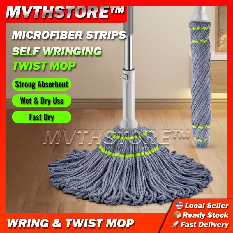 Twist Mop With Wringer Microfiber Strip For Floor Cleaning Wringing Mop ...