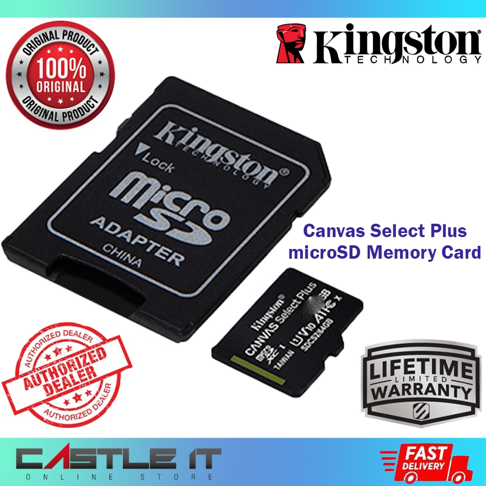 KINGSTON Canvas Select Plus MicroSD 256GB 128GB 64GB SDHC SDXC SDCS2 Memory Card | Shopee Singapore