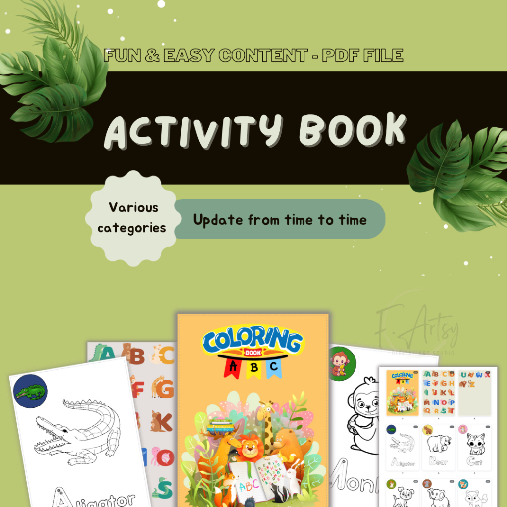 Fun Activity Digital Colouring Activity Book for Kids Kindergarten ...