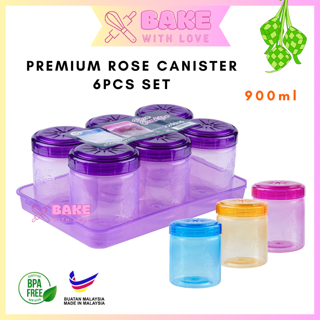 BakeWithLove 6pcs Bekas Kuih Raya Set / Cookies Container Set / Bekas ...