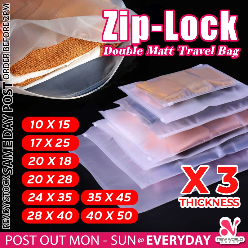 MATTE 》EVA Ziplock Bag Clear Frosted Cloth Storage Travel Organizer ...