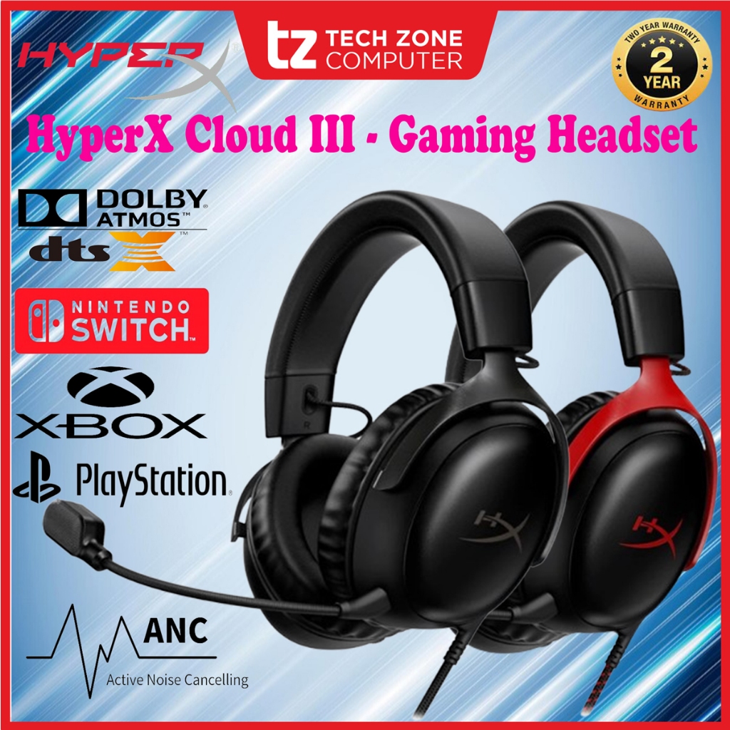 HyperX Cloud III - Gaming Headset (Black 727A8AA / Black + Red 727A9AA) | Shopee Singapore