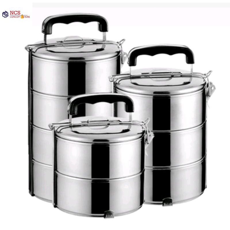 XY TOP Food Shelf 2,3,4 Layer 14CM Stainless Steel Tiffin Carrier Lunch ...