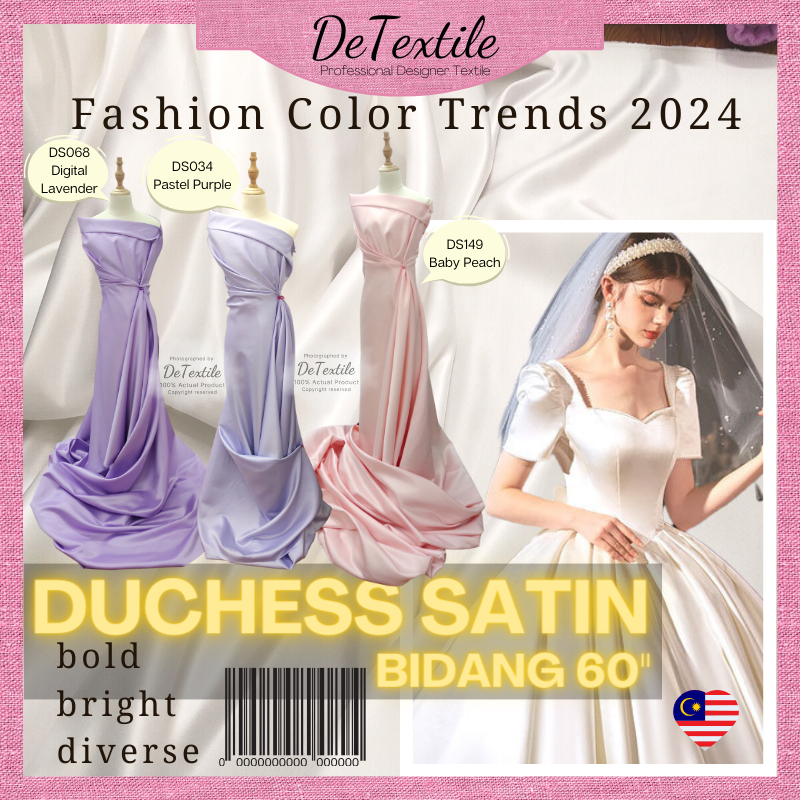 DeTextile Heavy Premium Duchess Satin Bridal Satin Fabric for Wedding ...