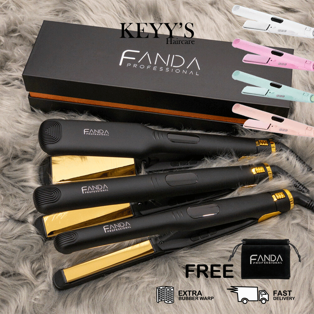 Fanda hair straightener fanda hair iron fanda flat iron ceramic pink ...